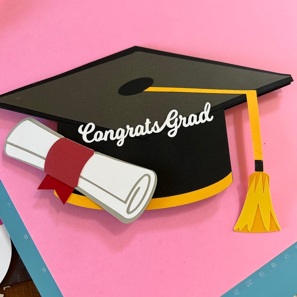 Graduation Cap Card, DIY Graduation Card, Grad Cap Svg, Graduation SVG ...