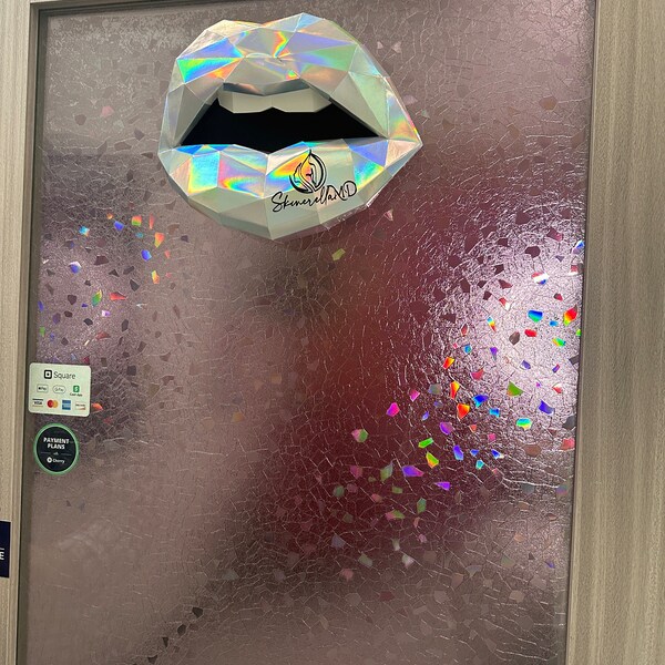 Paper Lips Hot Pink and Red Full Glitter Wall Art for Home Office or ...