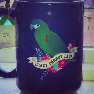 African Grey Parrot Coffee Mug, Cute Parrot Gift, Bird Lover, Funny ...