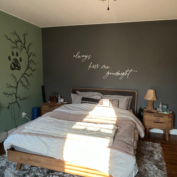 Always Kiss Me Goodnight Wall Decor Master Bedroom Sign | Word Cut Out ...
