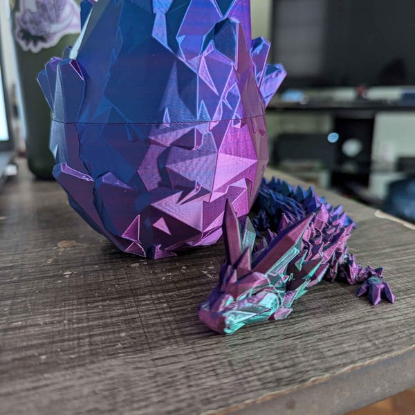 3d Printed Gemstone Dragon, 3d Crystal Dragon, Dragon Fidget Toy ...