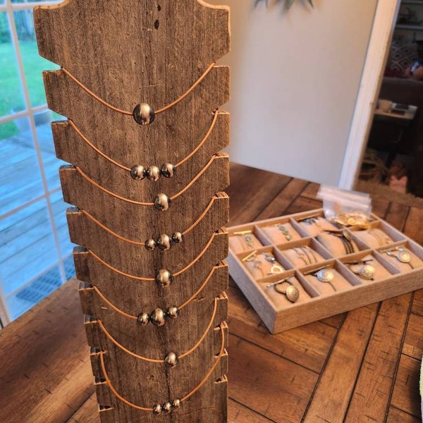 Tall Nesting Display Risers in Raw or White Washed Pine Wood Jewelry ...