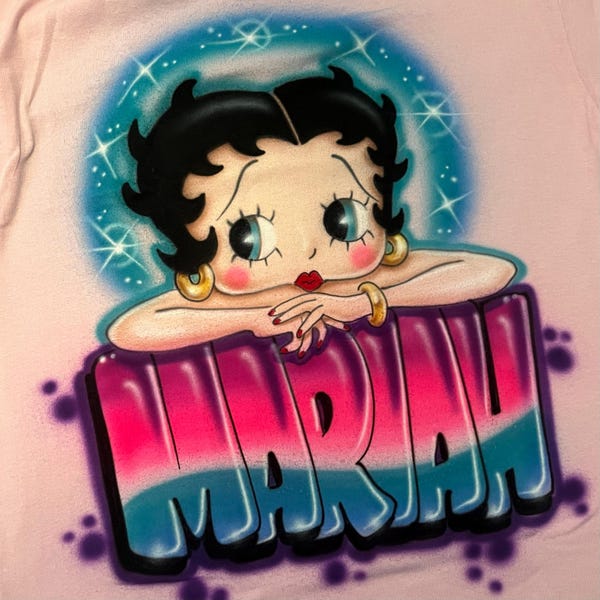 Betty Boop Custom T Shirt Airbrushed & Personalized With Any Name. - Etsy