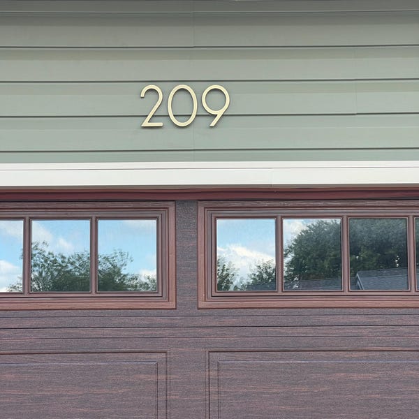 6 Inch Brass House Numbers - Metal Address Numbers With Brass Finish - Etsy