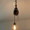 Rustic Farmhouse Pulley Lighting, Pendant Light With Antique Pulley for ...