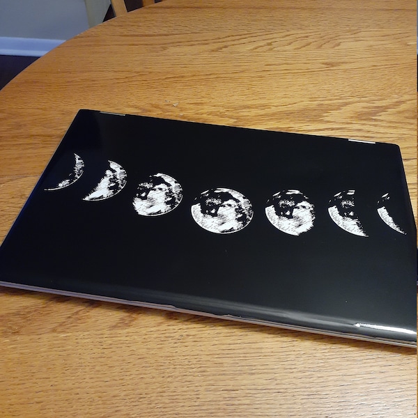 Moon Laptop Skin Sticker Black Pattern Vinyl Decal Dell Hp Lenovo Asus ...