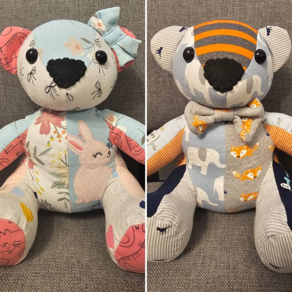 Baby Keepsake Memory Bear Custom From Your Clothing Handmade - Etsy