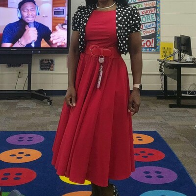 Checkered Swing Dress crepe Satin Tv Inspired Vintage Dress Custom Made ...