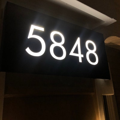 Lighted Address Sign, Address Plaque, Large Modern Personalized Marker ...