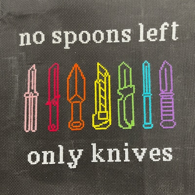 No Spoons Left Only Knives Digital Cross Stitch Pattern - Etsy