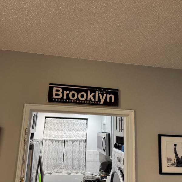 Handcrafted Brooklyn Subway Sign: NYC Wood Art - Etsy
