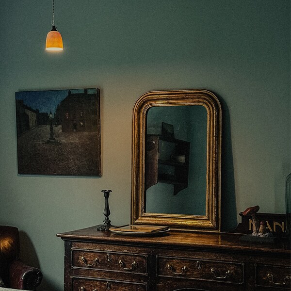 Vintage Framed Drawing Depicting a Dark and Macabre Hanging Scene ...