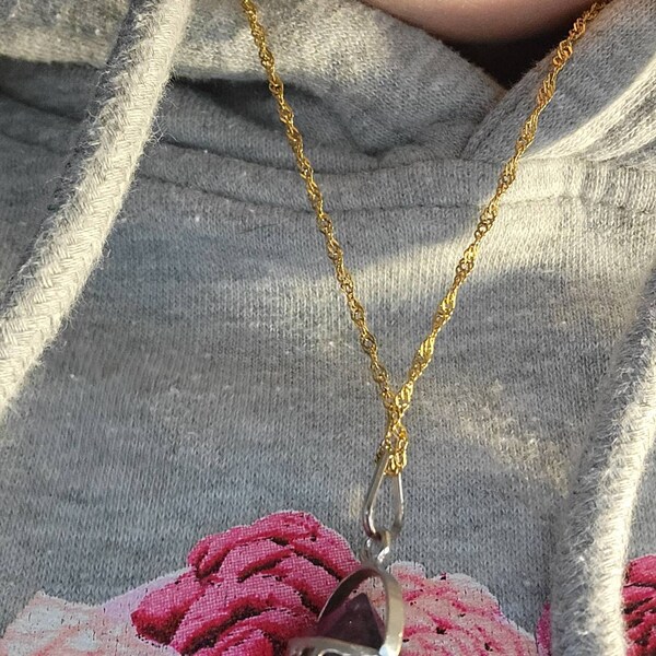 18K Gold Chain Necklace, Vine Chain, Twist Chain, Gift for Her, Figaro ...