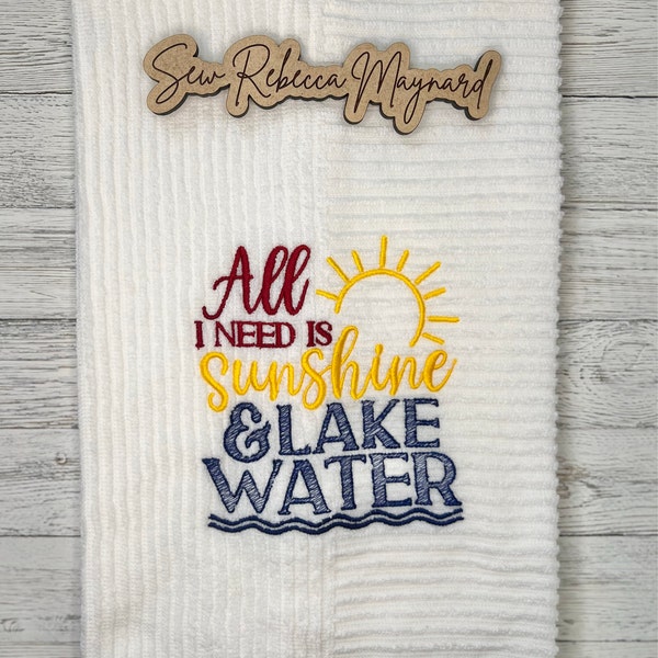 All I Need is Sunshine and Lake Water Machine Embroidery Design 4 Size ...