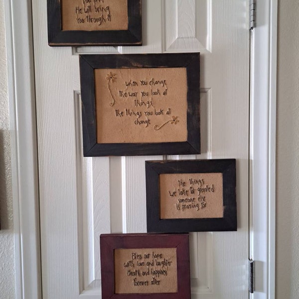 Primitive Stitchery in Handmade Frame - Etsy