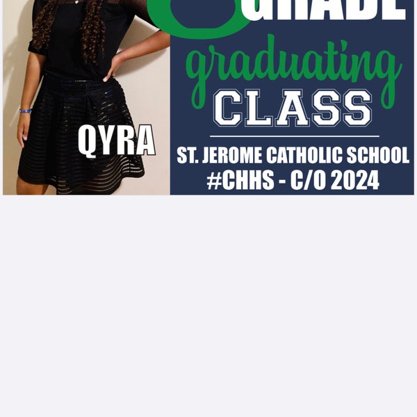 8th Grade Graduation Photo Yard Sign Wire Stake Incl, Senior 2025 ...