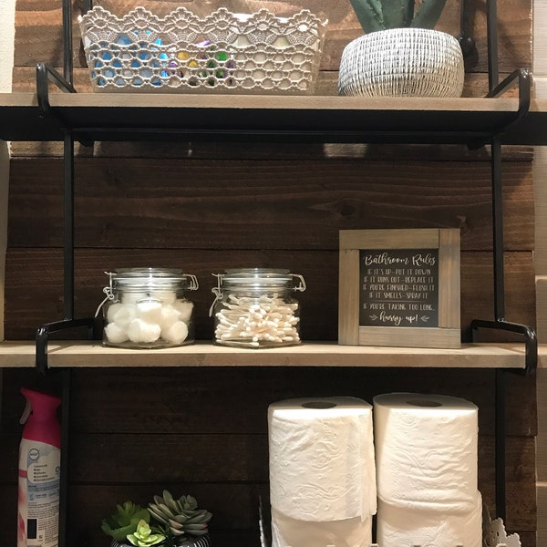 Bathroom Rules Rustic Farmhouse Wood Sign, Funny Humor Frame - Etsy