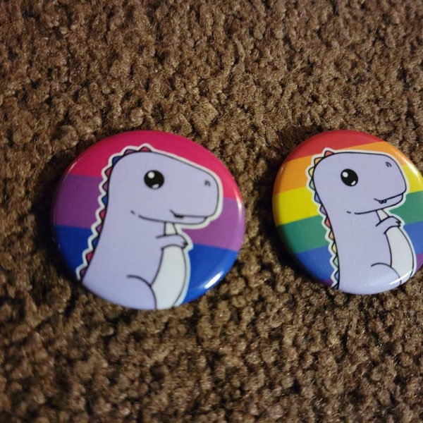 Dinosaur Pride Button Pins Pride Dino LGBTQ Pride Pins - Etsy