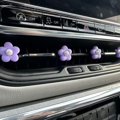 Set of 3 / Hot Pink Smiley Face / Emoji / Flower / Heart Car Vent Clip ...