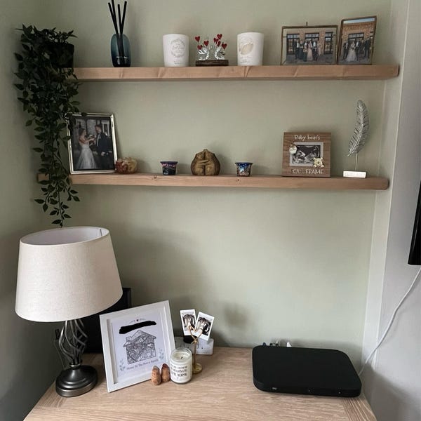 Deep Shelf 30cm With J Lip Brackets, Custom Size, Reclaimed Solid Wood ...