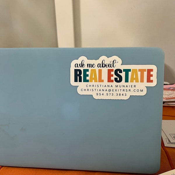 PERSONALIZED Ask Me About Real Estate Sticker, Real Estate Decal, Vinyl ...