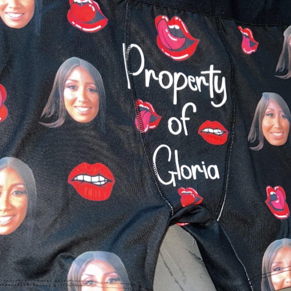 Personalized Face Boxer With Text, Custom Boxer Briefs for Men, Funny ...