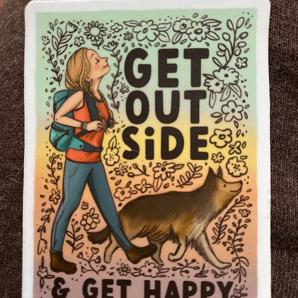 Get Outside & Get Happy, Inspirational Motivational Desk Poster Picture ...