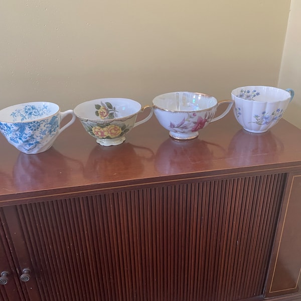 Broken Completely Mismatched Tea Cups and Saucers- Vintage Tea Cups ...