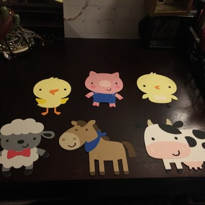 Farm Animal Cutouts Chick Cow Horse Lamb Pig and - Etsy