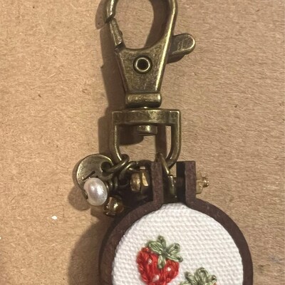 Hand-embroidered Citrus Keychain Mini Embroidered Keychain Personalized ...