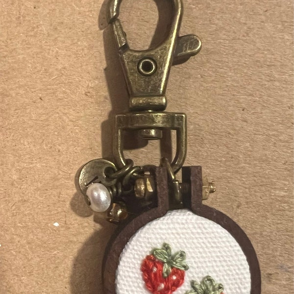 Hand-embroidered Citrus Keychain | Mini Embroidered Keychain ...