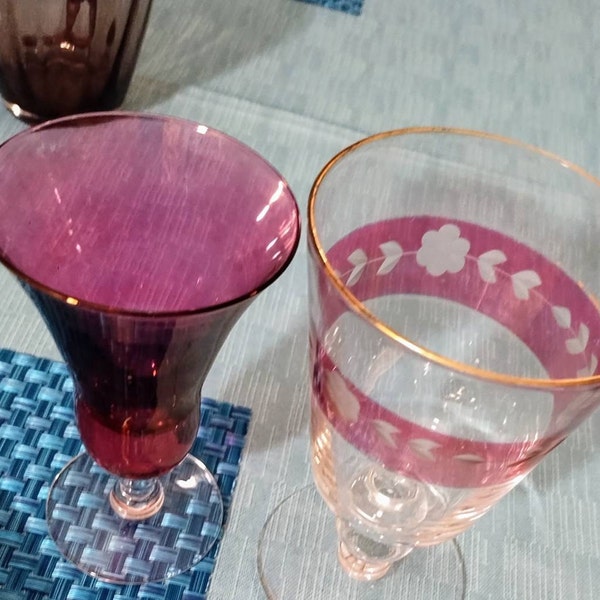 Vintage Blue Optic Swirl Glassware Set of Four by Anchor Hocking Mcm ...