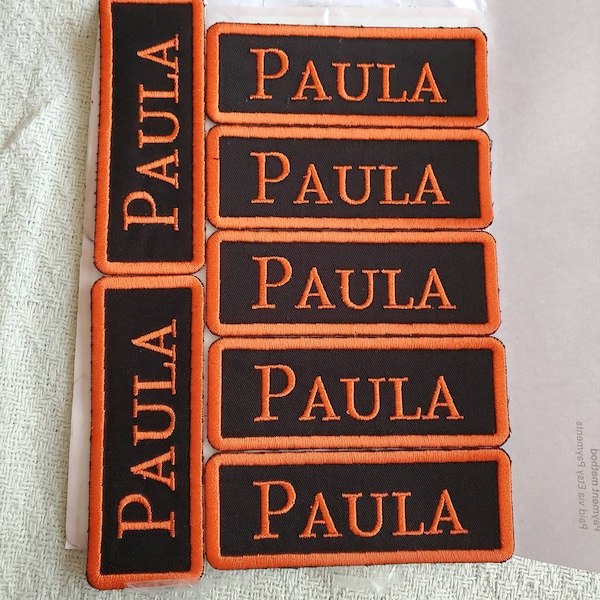 1 Line , Custom Embroidered, Biker, Name Tag, Patch, Iron on or Sew On ...
