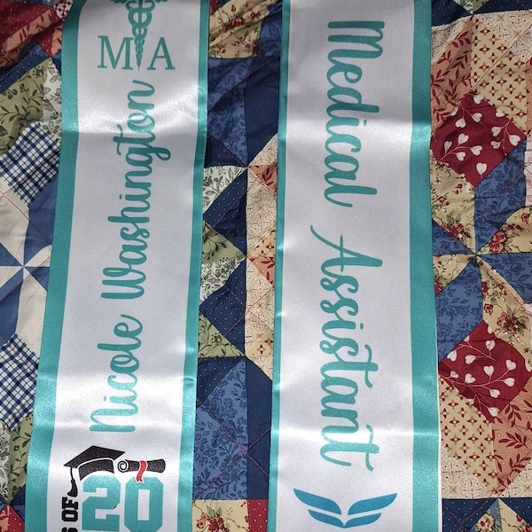 Custom Medical Assistant Graduation Stole, Personalized RN Nursing ...