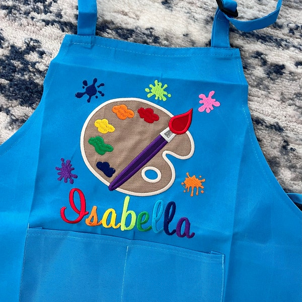 Personalized Paint Party Apron, Birthday Gift, Lightweight Kids Apron ...