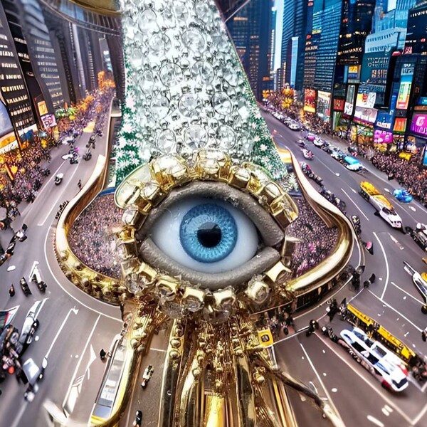 Sea Urchin Wink - Gold Tone Eyeball Brooch Pin With Hand Placed ...