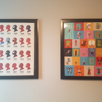 MARVEL ABC Alphabet Illustrated Poster Gift Wall Art - Etsy