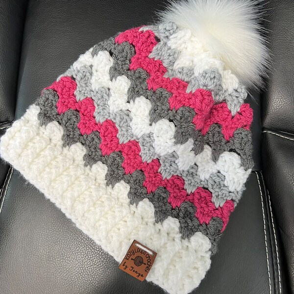 Crochet Hat Pattern:granny Square, Stitch Beanie (PDF Pattern), Photo ...