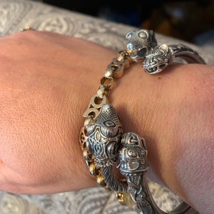 Viking Bracelet Jellinge Style With Dragon's Head Scandinavian Arm Ring ...