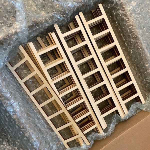 Wooden Miniatiure Ladder for Crafts and Decoration - Laser Cut ...