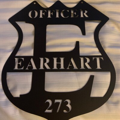 Personalized Police Sign for Home, Metal Wall Art, Police Officer Gifts ...