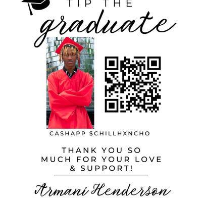 Tip the Grad, Printable Tip the Graduate Sign With Editable QR Code ...