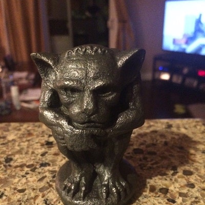 Gothic Imp Gargoyle, Small Irving in Blackened Iron, Cast Shadows ...