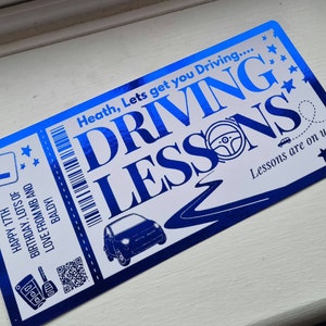 Personalised Foil Driving Lesson Gift Ticket: 17th Birthday Surprise ...