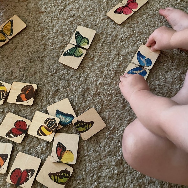 Montessori Wooden Butterfly Matching Game/ Homeschool Learning ...