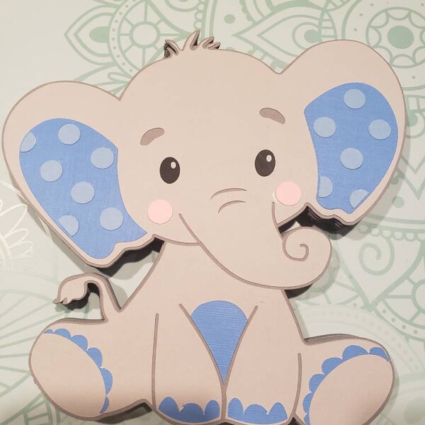 Girl Elephant SVG, Vector Clip Art, Baby Girl Elephant for Baby Shower ...