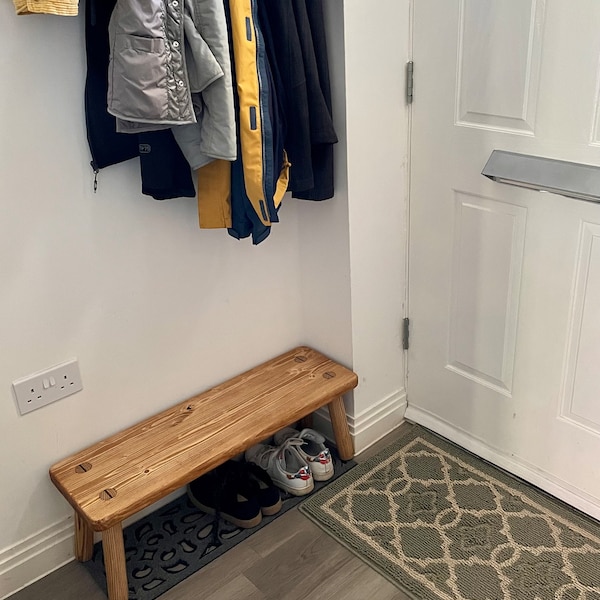 Rectangular Plant Stool, Farmhouse Stand, 4 Leg Wooden Stool, Small ...