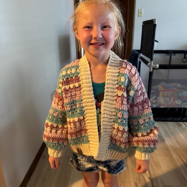 Crochet Cardigan Pattern With Video Tutorial | Riverbed Cardi Junior ...