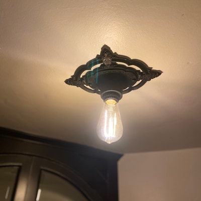 Hanging Vintage/antique Green Parlor Chandelier, 1930/40 Single Bulb ...