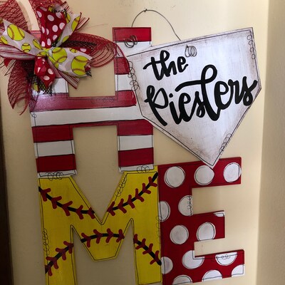 Baseball Door Hanger Home Door Hanger Sports Door Hanger - Etsy